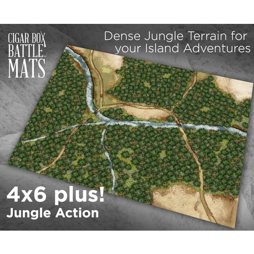 Battle Mat: 4'x6' Jungle Action (10-28mm Scale) - Cigar Box