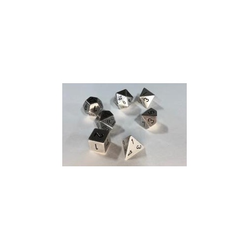Metal Silver Polyhedral Roleplaying Dice Set (7) - Chessex
