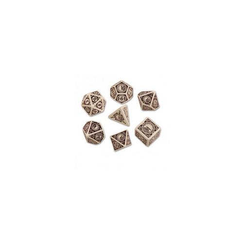 Steampunk Clockwork Dice Set: White/Black